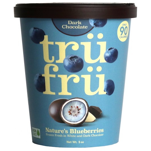 Tru Fru Hyper Chilled Grab And Go Hyper Chilled Whole Blueberries Immersed In White And Dark